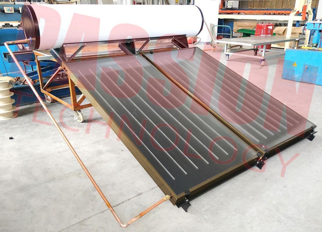 300L 250L Bathroom Flat Plate Solar Thermal Water Heater , Blue ...